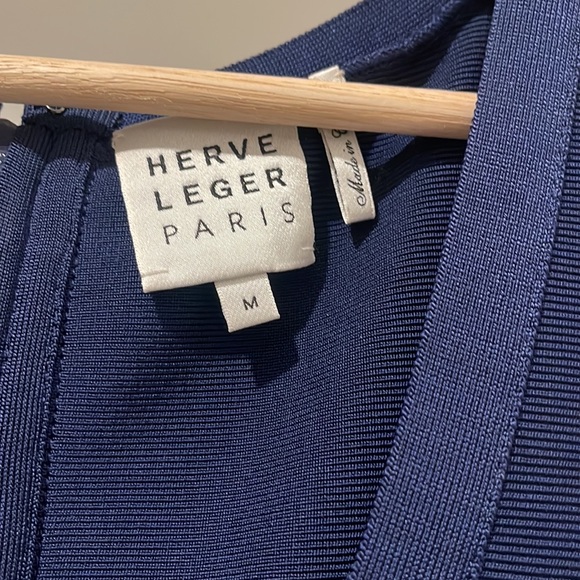 Herve Leger | Dresses | Herve Lerger Size M Navy Blue | Poshmark